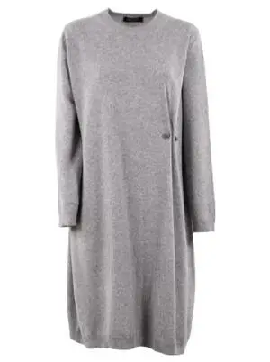 Fabiana Filippi Wool Dress With Metallic Detail - Gray