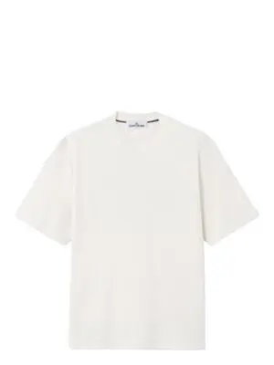 Stone Island Logo Printed Crewneck T-shirt - Ivory
