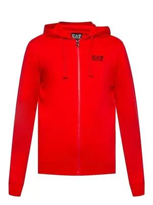 EA7 Zip-up Logo Hoodie - Red