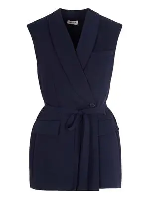 P.a.r.o.s.h Sleeveless Belted Waistcoat - Black