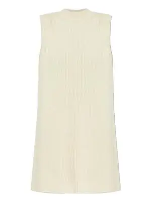 JIL SANDER Sleeveless Knitted Vest - White