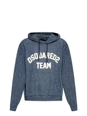 Dsquared2 Logo Patch Hoodie - Blue