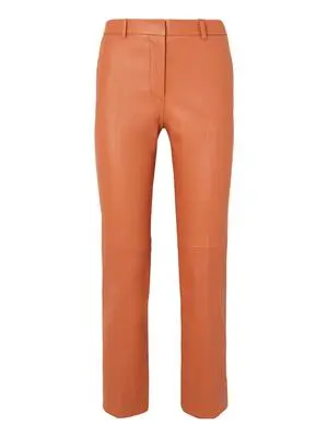 JOSEPH Leather Skinny Casual Pants - Brown