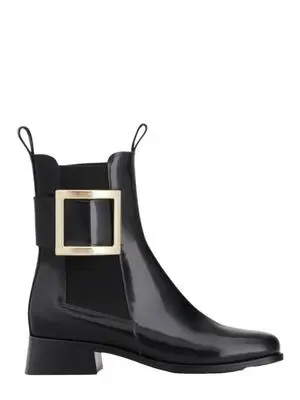 ROGER VIVIER Très Vivier Metal-buckled Chelsea Boots - Black
