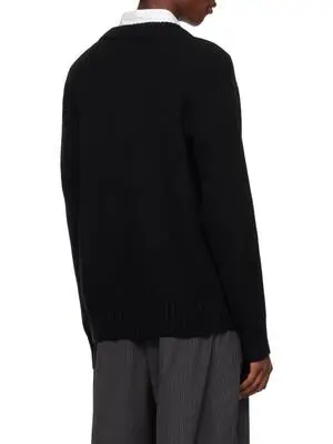LISA YANG V-neck Ribbed Knitwear - Black