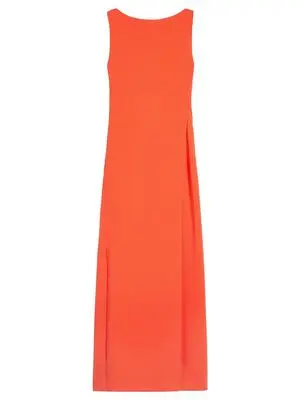 Max Mara Sleeveless Boatneck Dress With Open Back - Red