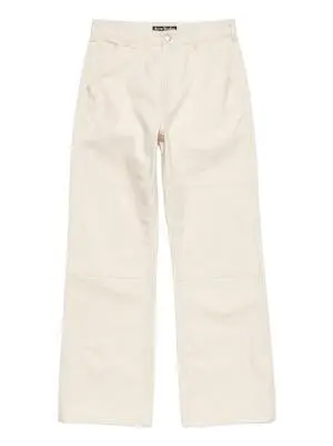 Acne Studios Logo Patch Straight Leg Trousers - Mixed Oat Color