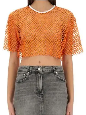 Moschino Cropped Mesh Top - Multicolor