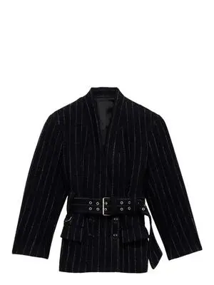 Isabel Marant Étoile Striped Belted Blazer - Midnight