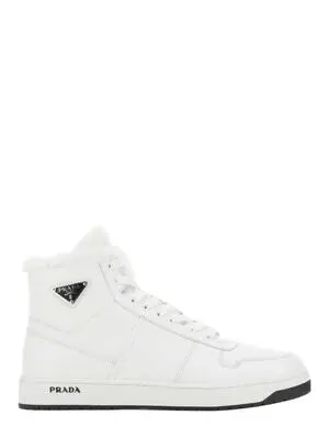 Prada Logo Plaque High-top Sneakers - White