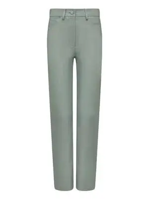 JOSEPH Leather Stretch Cropped Trousers - Gray