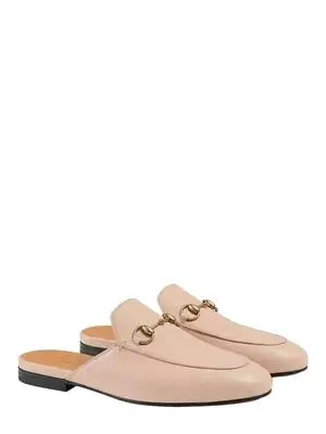 Gucci Princetown Muller Mules With Horsebit Detail - Pink