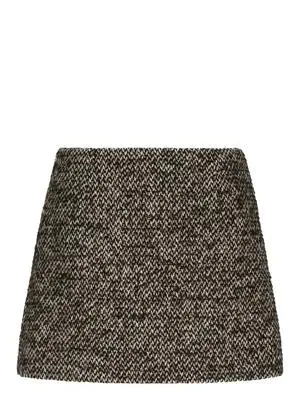 Dolce & Gabbana Mid-waisted Tweed Mini Skirt - Black
