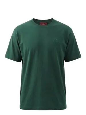 Gucci Logo Embroidered Crewneck T-shirt - Green