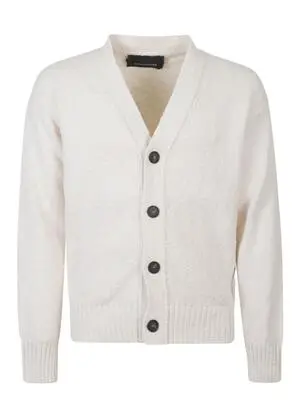 Tagliatore Long-sleeved V-neck Cardigan - White