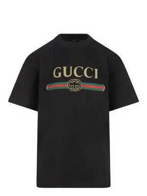 Gucci Logo Printed T-shirt - Black