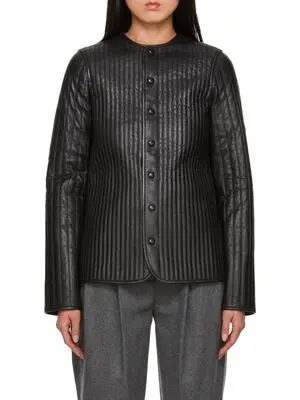 TOTEME Quilted Leather Jacket - Black