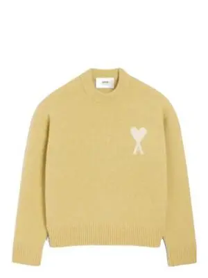 Ami De Coeur Sweater - Lemon Green/off-white