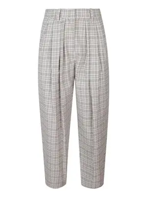 Isabel Marant Étoile Plaid Pleated Trousers - Gray