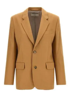 Ami Ami Paris Single Breasted Wool Blazer Brown