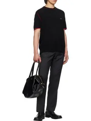 VIVIENNE WESTWOOD Alex Contrast-stitched Short-sleeves T-shirt - Black