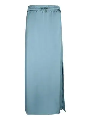 HERNO Herno Satin Midi Skirt With Drawstring Waist And Side Slits