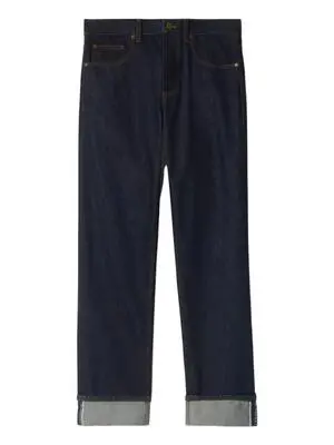 BURBERRY Burberry Logo Patch Turn-Up Hem Jeans
