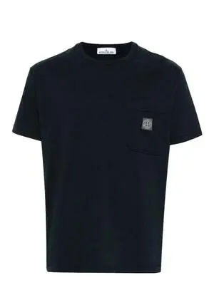 Stone Island Logo Patch Crewneck T-shirt - Blue