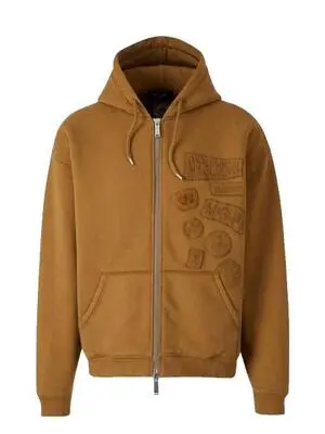 Dsquared2 Logo Patch Zip-up Hoodie - Brown