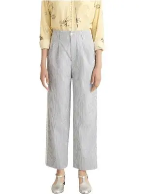 BODE BODE Striped Wide-Leg Casual Trousers
