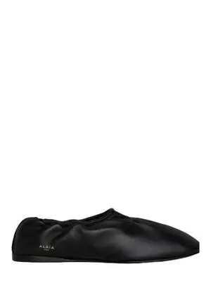 Alaïa Ruched Nappa Lambskin Ballet Flats - Black