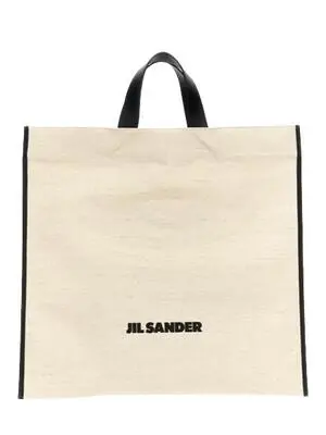 JIL SANDER Logo Printed Book Tote Square Shopping Bag - Nude