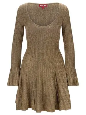 Staud Raquel Ribbed Knit Mini Dress - Black