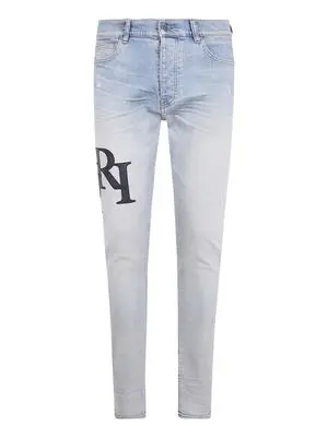 Amiri Logo Skinny Jeans - White