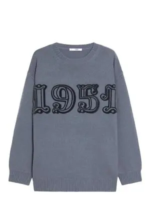 Max Mara Max Mara Fido Crewneck Long-Sleeved Jumper Light Blue