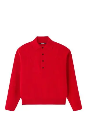 Jacquemus The Pallone Knit Polo Sweater - Red
