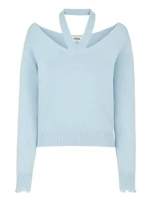 FENDI Fendi Off-the-Shoulder Long-Sleeved Pullover