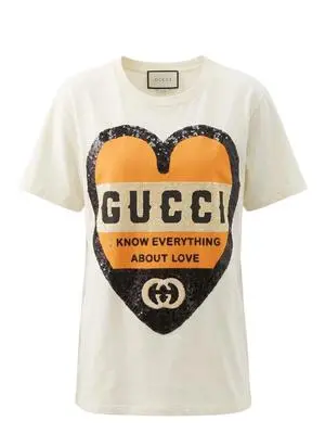 GUCCI Gucci Heart Sequin T-Shirt