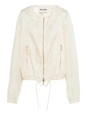 Miu Miu Nylon Hooded Blouson Jacket - Nude