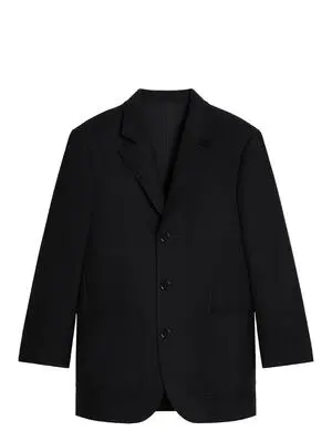Celine Tailored Jacket In Cashmere Flannel - Black