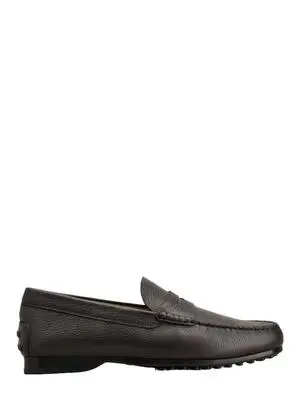 TOD'S Gommino Almond Toe Loafers - Brown