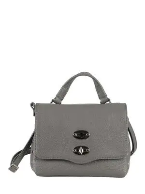 ZANELLATO Leather Crossbody Bag With Turn Lock Closure - Gray
