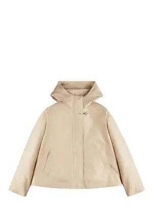 FAY Hooded Short Parka Jacket - Light Brown