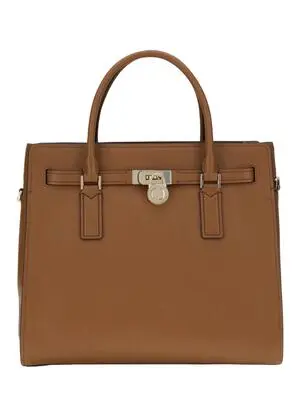 Michael Kors Michael Kors Lock-Accent Top-Handle Tote Bag Brown