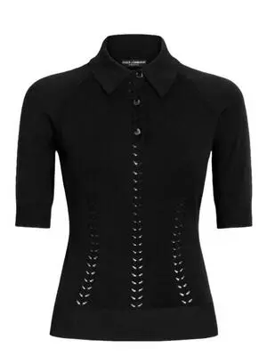 DOLCE & GABBANA Dolce & Gabbana Fine-Knit Polo Top