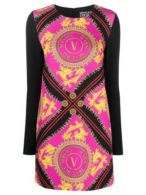 Versace Chain Print Mini Dress - Pink
