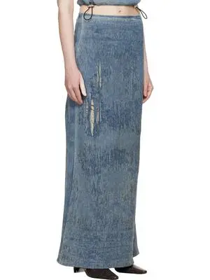 DIESEL® De-megan-fsg Distressed Maxi Skirt - Medium Blue