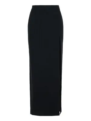 Alessandra Rich Virgin Wool Blend Long Skirt - Black
