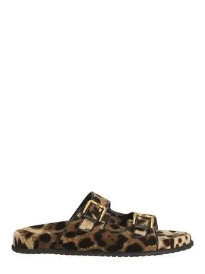 Dolce & Gabbana Printed Velvet Sliders - Leopard