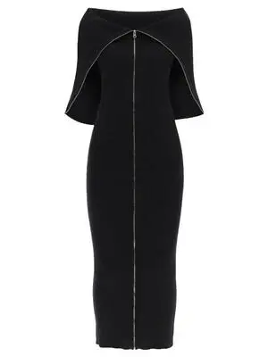 MAISON MARGIELA Ribbed Zip-up Knitted Dress - Black